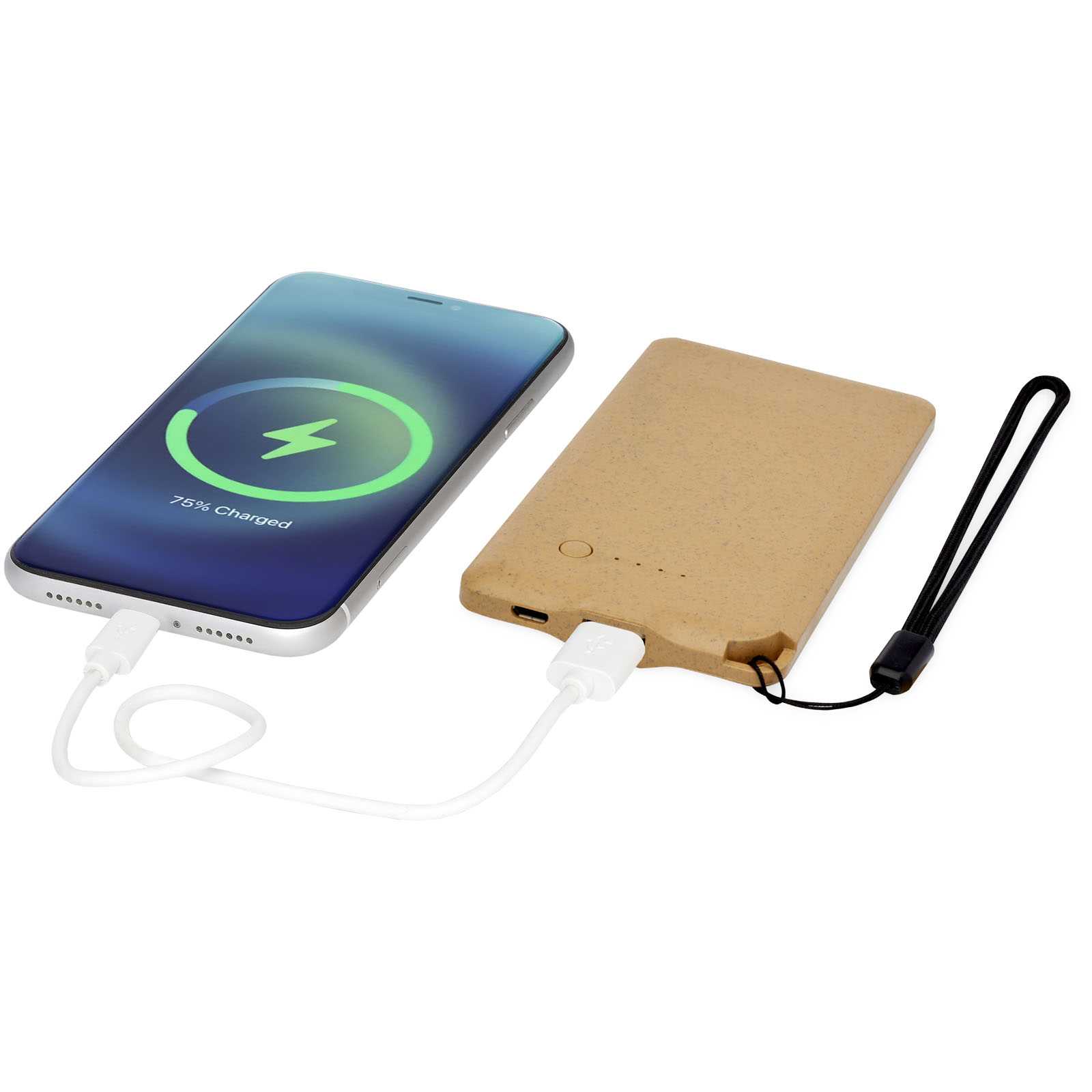 Eco and compact powerbank with cable with logo